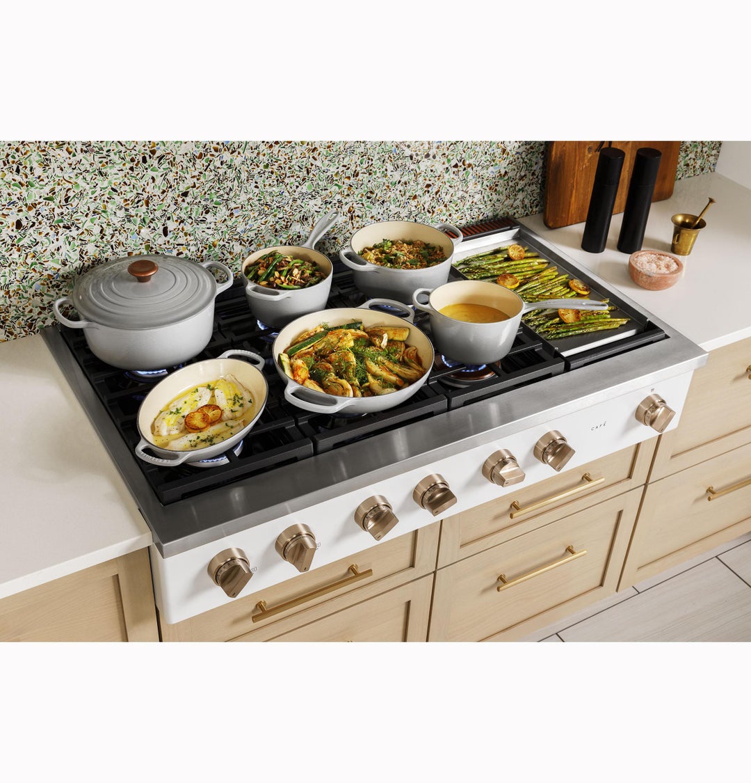 Cafe CGU366P2TS1 36 Inch Commercial-Style Gas Rangetop Stainless Steel ...