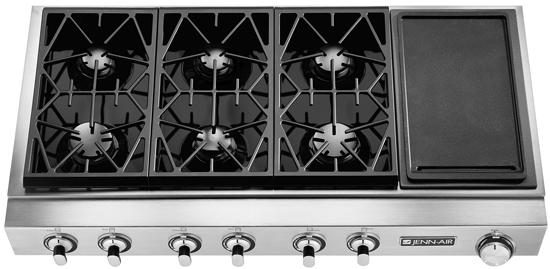 Jenn Air JGCP648ADP 48" Pro-Style Gas Rangetop with 6 Sealed Burners ...
