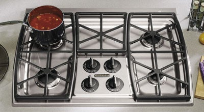 KitchenAid KGCS105GSS 30" Sealed Burner Gas Cooktop | Plesser's Appliances