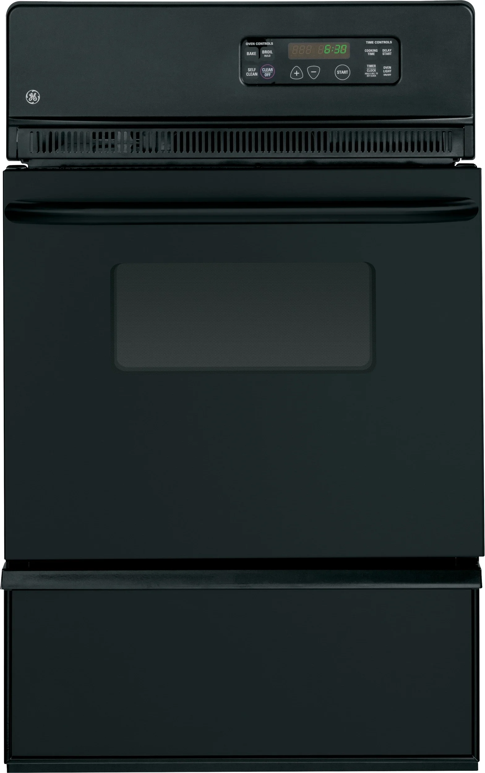 GE JGRP20BEJBB 24 Inch Built-In Single Gas Wall Oven: Black On Black ...