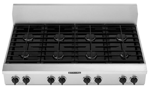 KitchenAid KGCP487JSS 48" Sealed Burner Commercial-Style Gas Cooktop ...