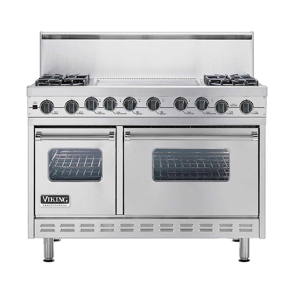 Viking VDSC4874GSS 48 Inch Pro-Style Dual-Fuel Range with 4 VSH Pro ...