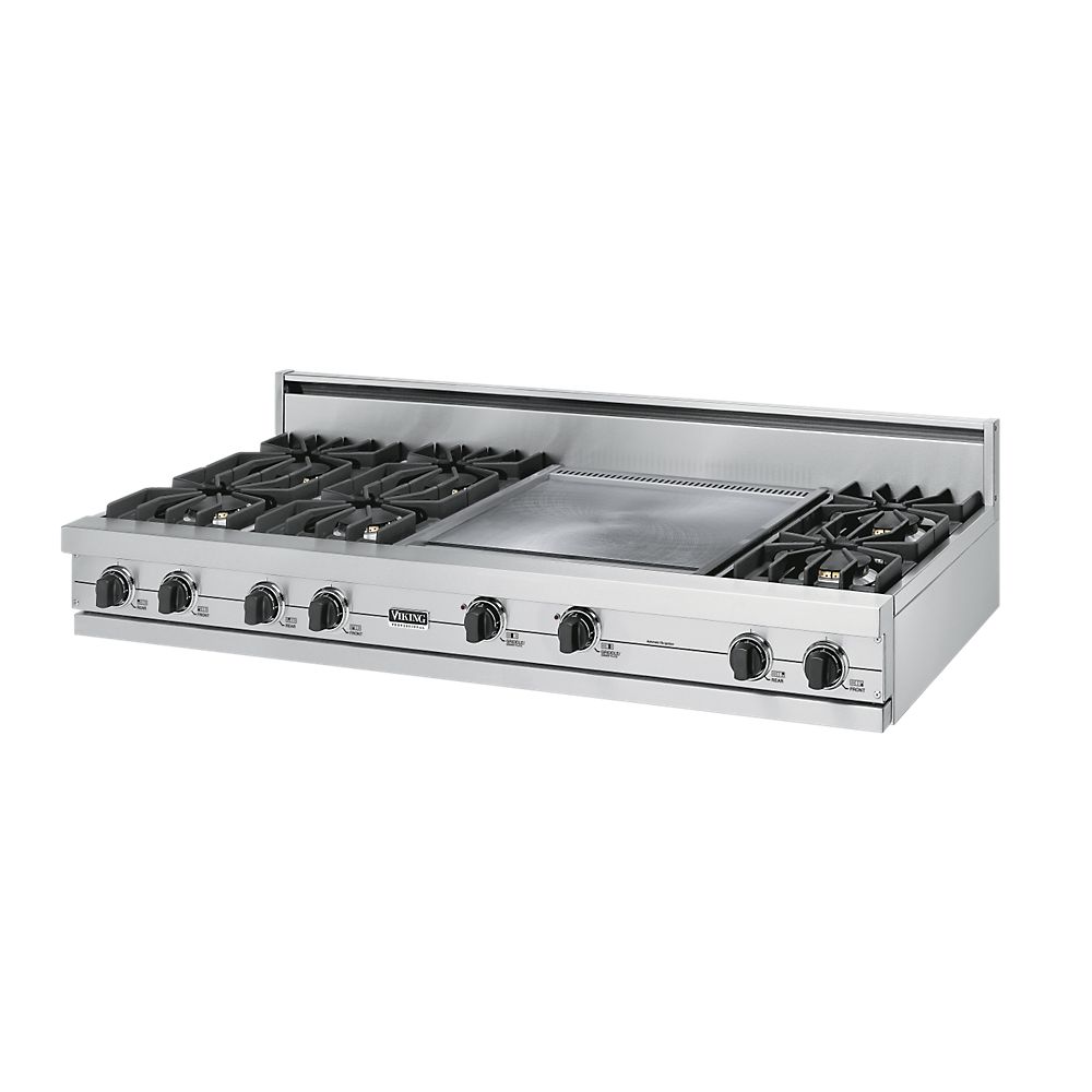 Viking VGRT6006GSS 60 Inch Pro-Style Gas Rangetop with 6 Open Burners ...