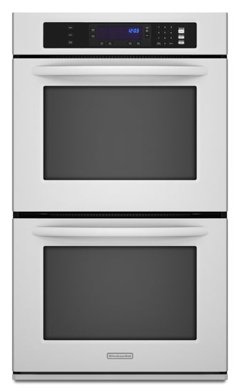 KitchenAid KEBK206SWH 30" Double Electric Wall Oven with 4.3 cu. ft ...