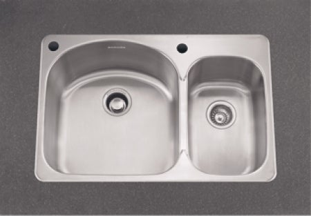 KitchenAid KSV80C2MBR 33 1/4" Topmount "D" Combo Bowl Stainless Steel ...