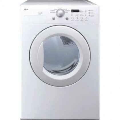 LG DLE1310W 27" Electric Dryer with 7.0 cu. ft. Capacity, 5 Drying Programs, Wrinkle Care Cycle ...