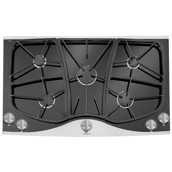 Jenn Air JGC9536BDS 36" Floating Glass Gas Cooktop Euro-style Stainless ...