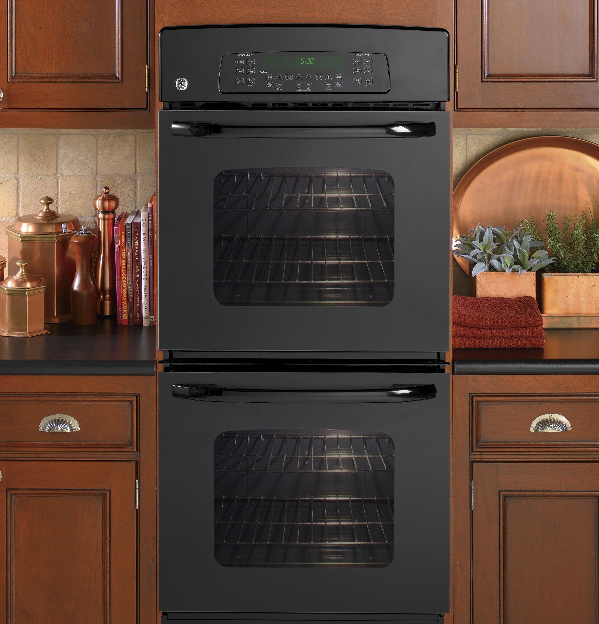 GE JKP55DPBB 27" Double Electric Wall Oven with 3.8 cu. ft. Self Clean ...