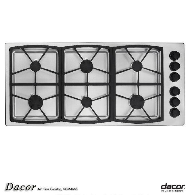 Dacor SGM466S 46" Gas Cooktop | Plesser's Appliances