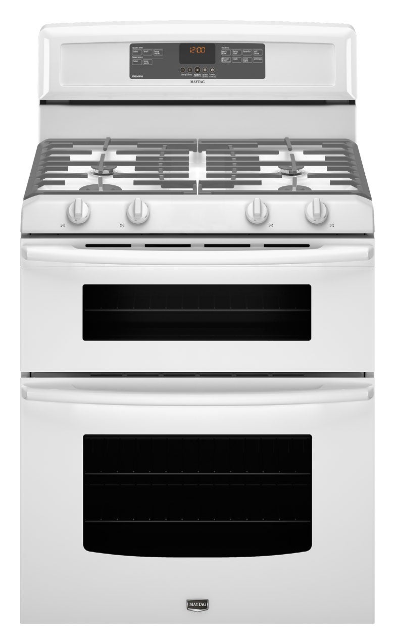 Maytag MGT8655XW 30" Freestanding Double-Oven Gas Range with 4 Sealed ...