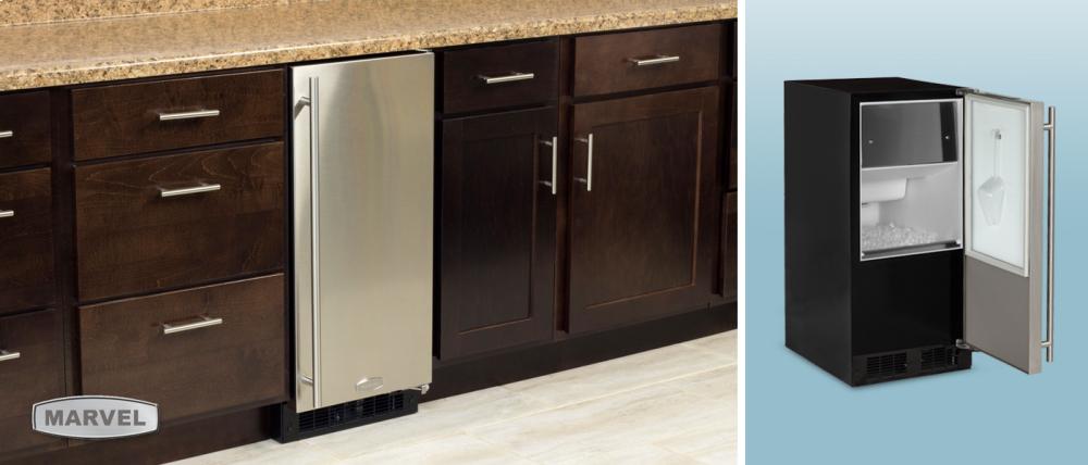 Marvel 30IMTBBFRP 15" Clear Ice Maker with 35 lbs. Ice Storage, 35 lbs ...