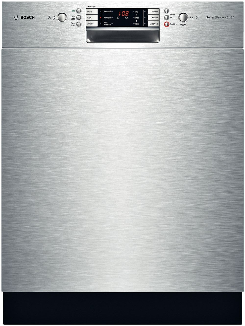 Bosch SHE8ER55UC Full Console Dishwasher with 15-Place Settings, 6 Wash ...