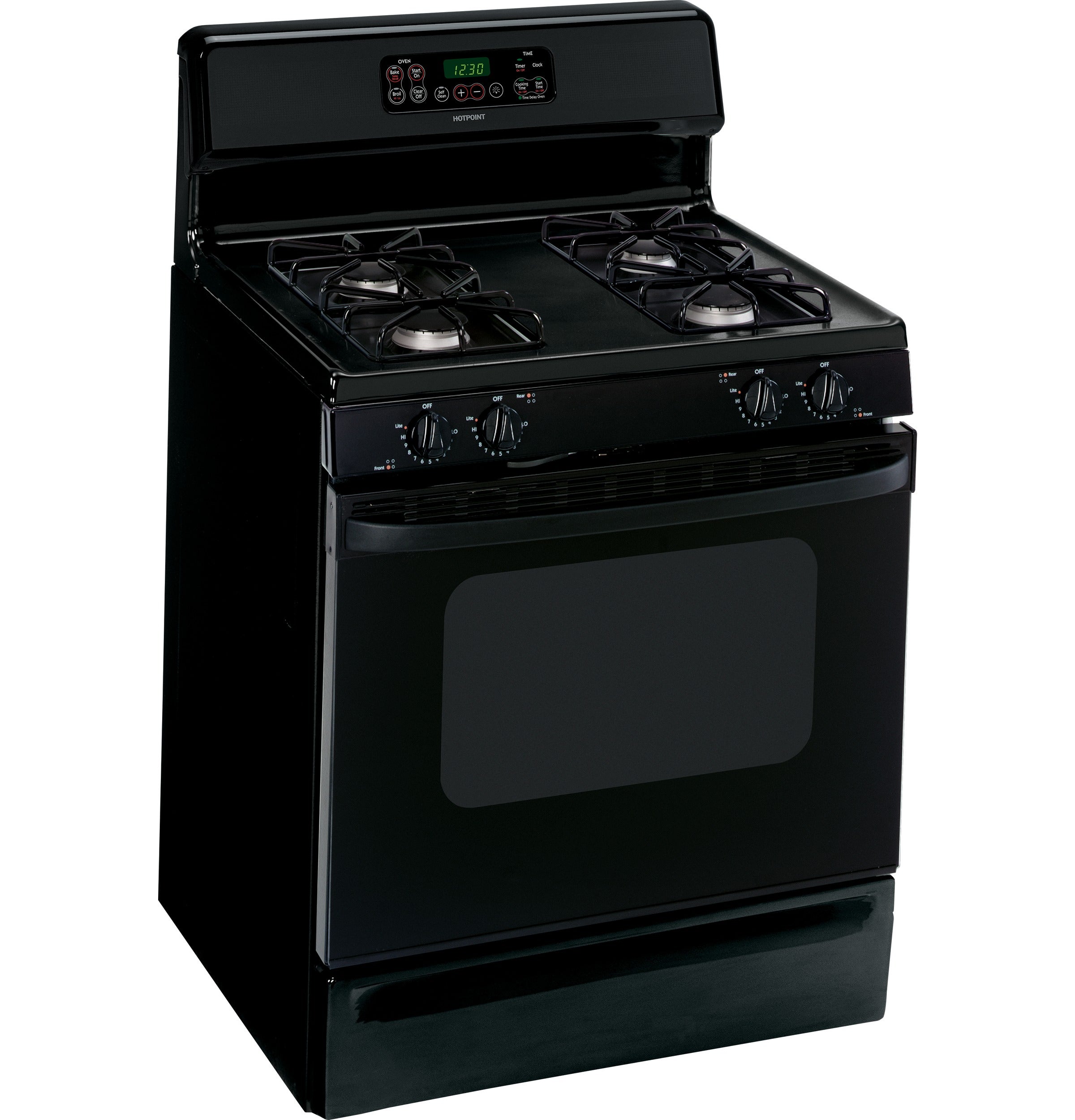 Hotpoint RGB790DETBB 30" Freestanding Gas Range with 4 Sealed Burners ...