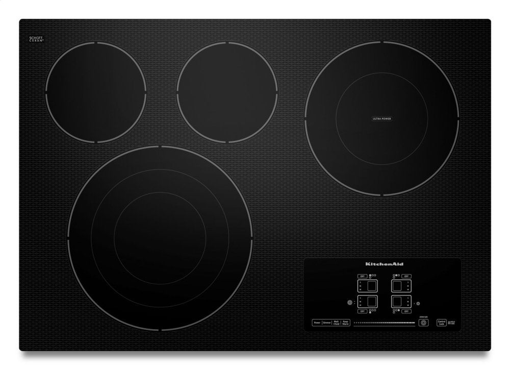 KitchenAid KECC607BBL 30" Electric Cooktop Black | Plesser's Appliances