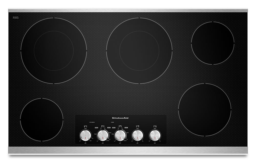 KitchenAid KECC662BSS 36" Smoothtop Electric Cooktop with 5 Radiant ...