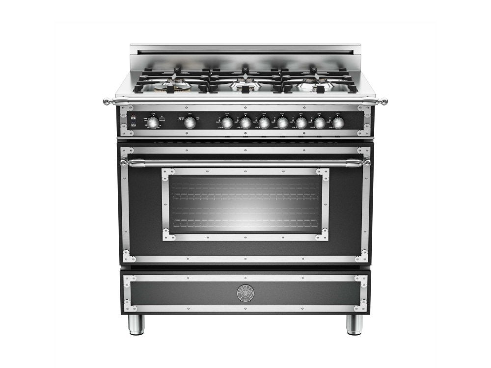 Bertazzoni HER366GASNE 36 Inch Traditional-Style Gas Range Matte Black ...