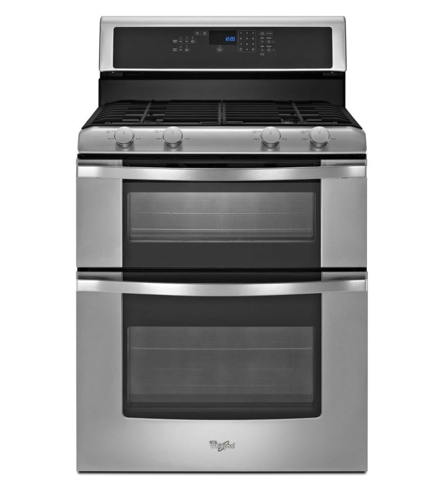 Whirlpool WGG555S0BS 30 Inch Freestanding Gas Double Oven Range with 4 ...