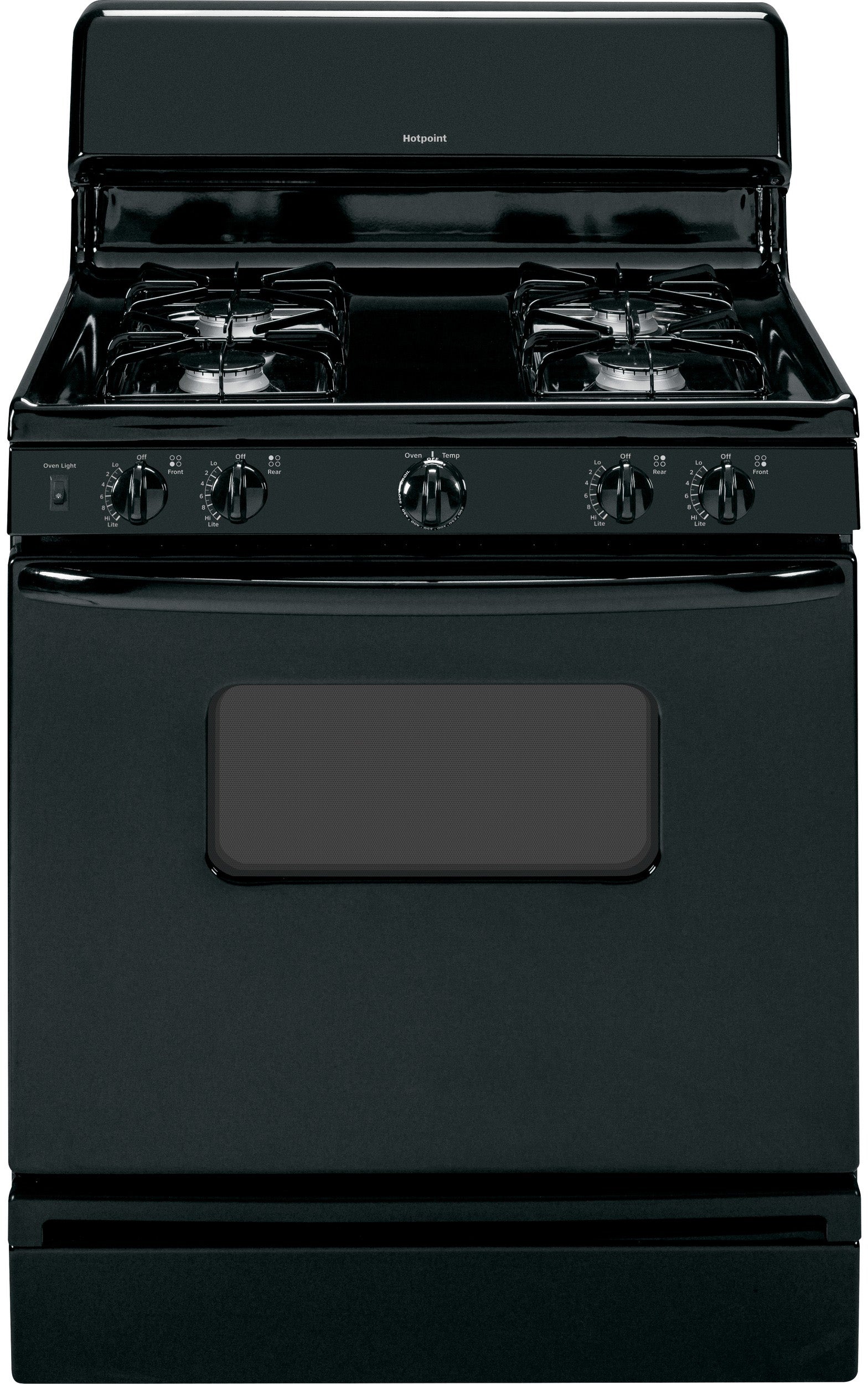 Hotpoint RGB526DEHBB Hotpoint 30" Free-standing Gas Range: Black ...