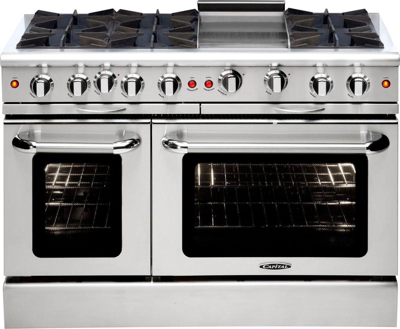 Capital Indoor MCOR486GN 48 Inch Freestanding Gas Range with 6 Open ...