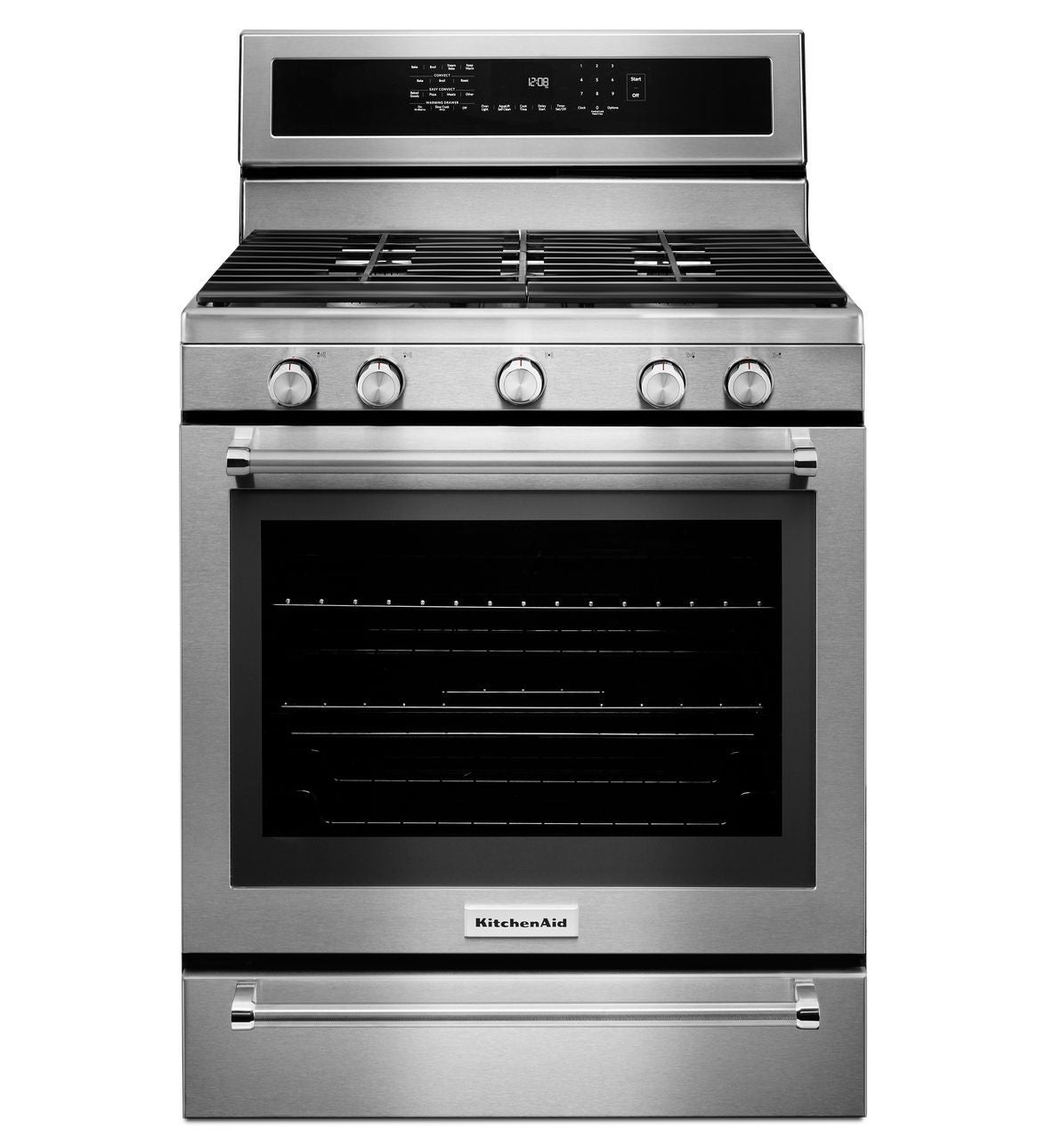 KitchenAid KFGS530ESS 30-inch 5 Burner Gas Convection Range Stainless ...