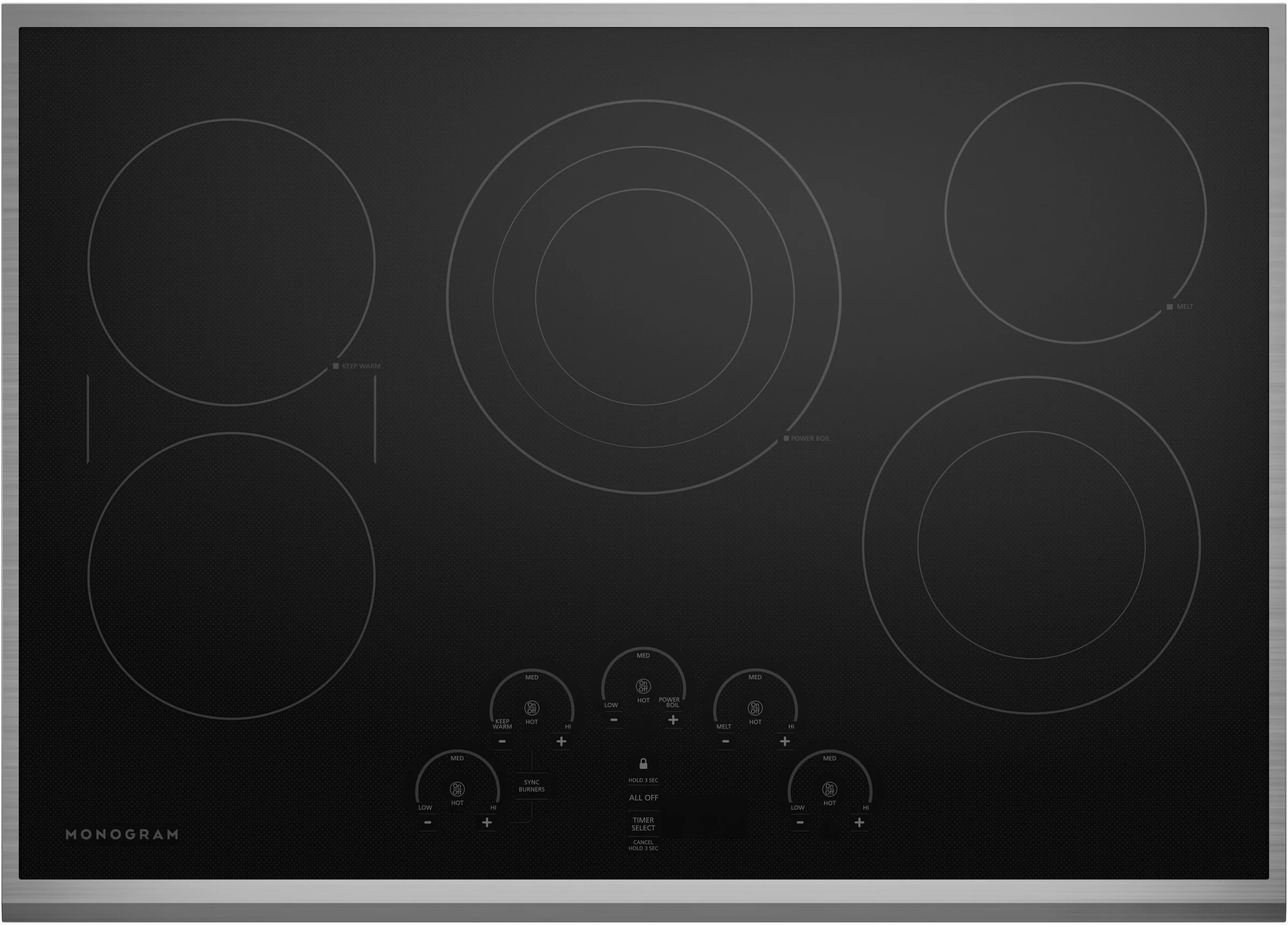 Monogram ZEU30RSJSS 30 Inch Smoothtop Electric Cooktop Black/stainless ...
