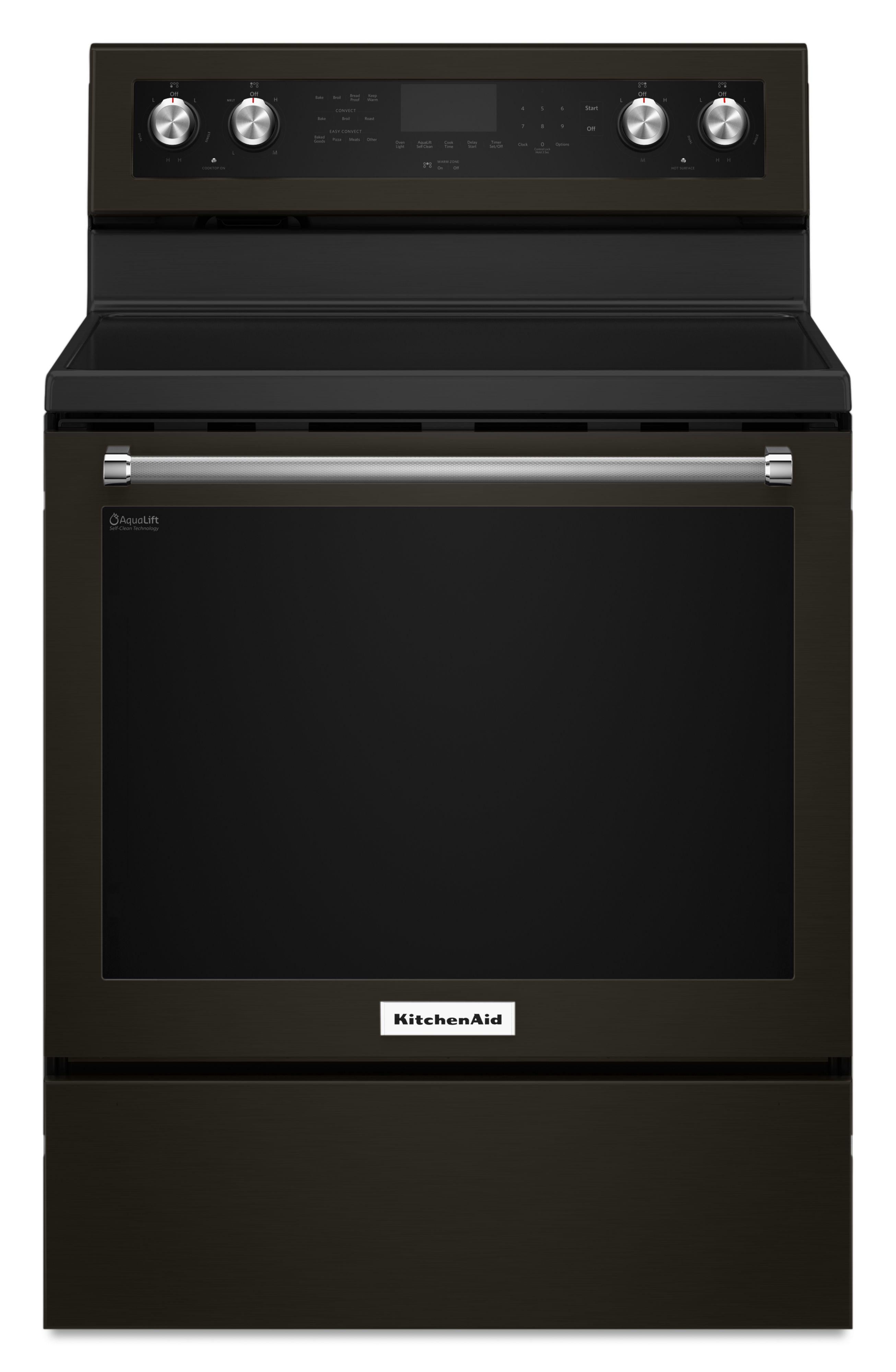 KitchenAid KFEG500EBS 30 Inch Electric Convection Range with 5 Element ...