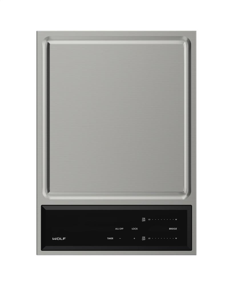 Wolf TM15TS 15 Inch Built-In Teppanyaki Module with (2) 1400-Watt Induction Zones, Easy to Clean ...