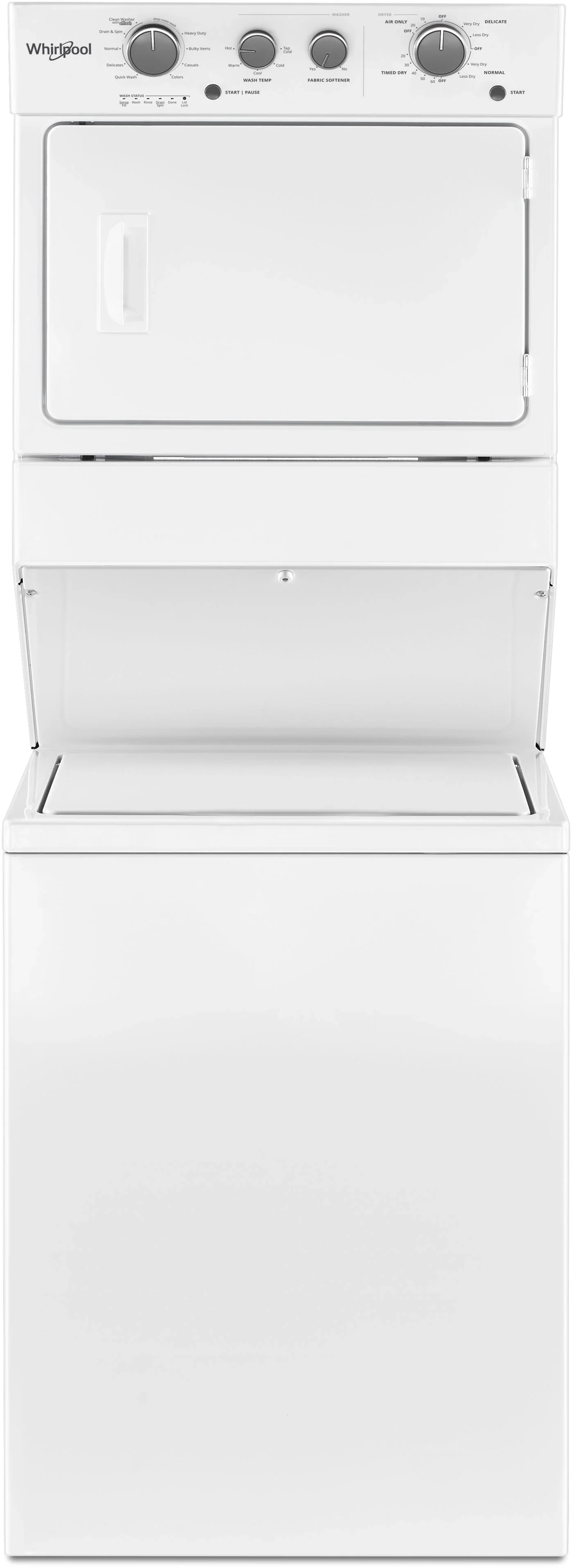 Whirlpool WET4027HW 27 Inch Electric Stacked Laundry Center: White ...