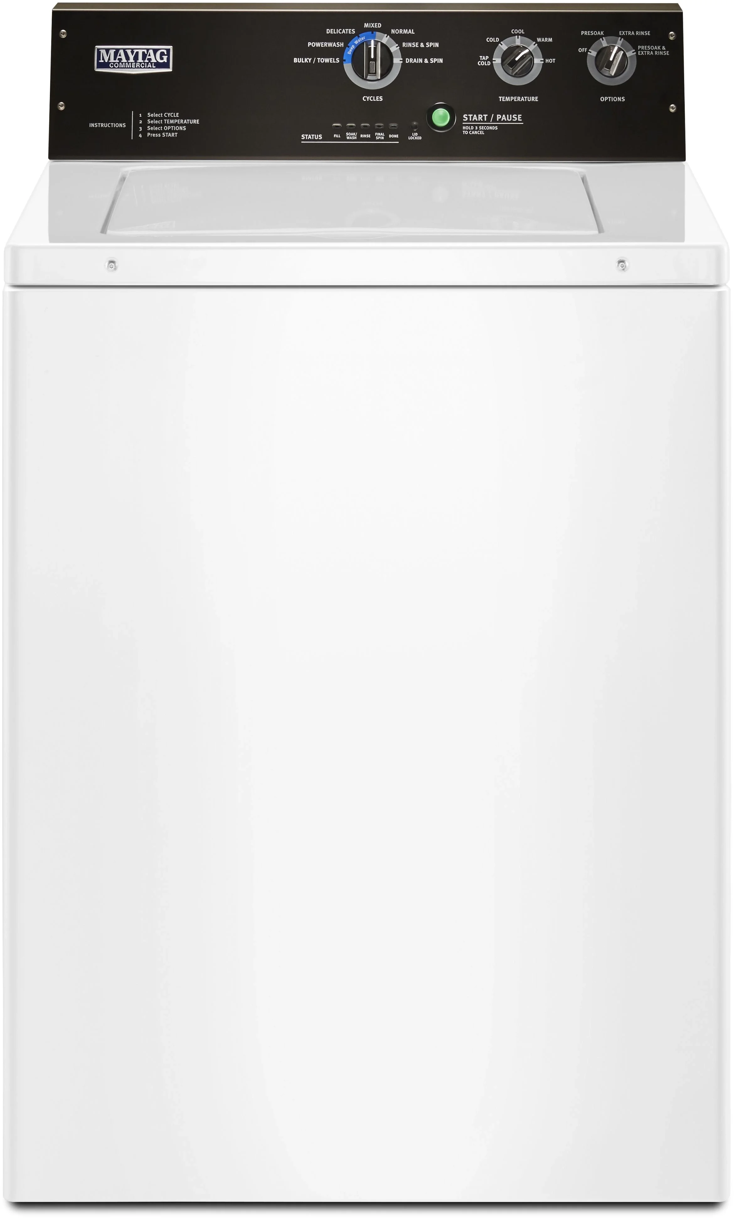 Maytag MVWP575GW 27 Inch Top Load Commercial Grade Residential Agitator ...