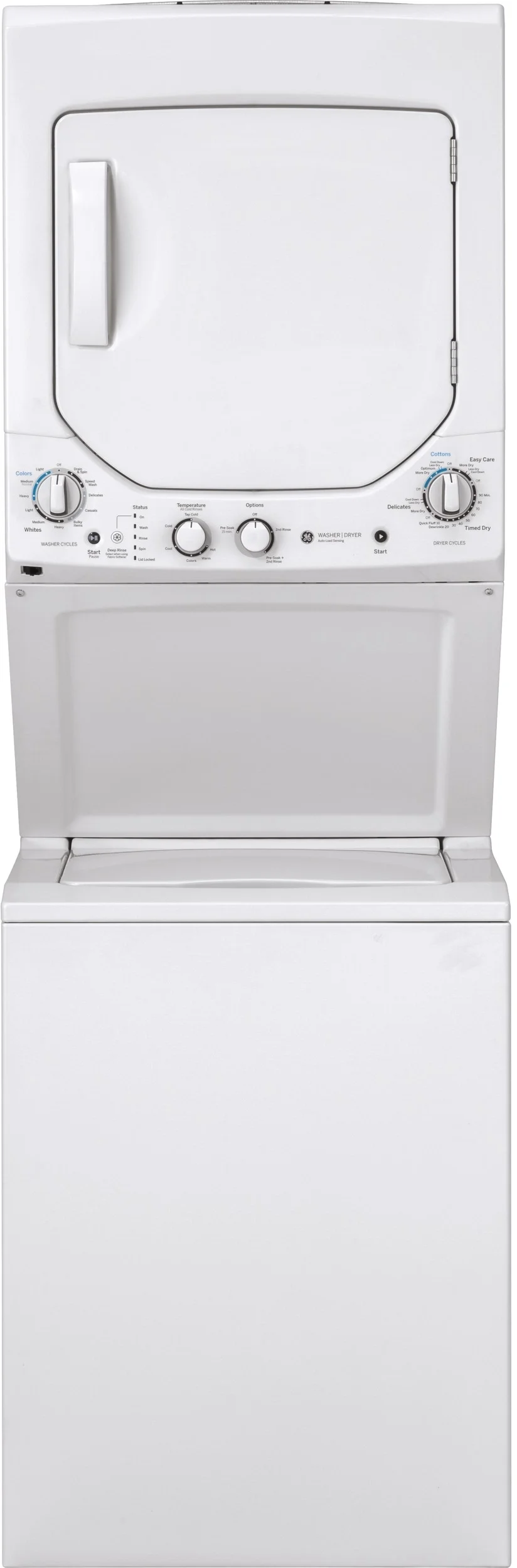 GE GUD24ESSMWW 24 Inch Electric Laundry Center White | Plesser's Appliances