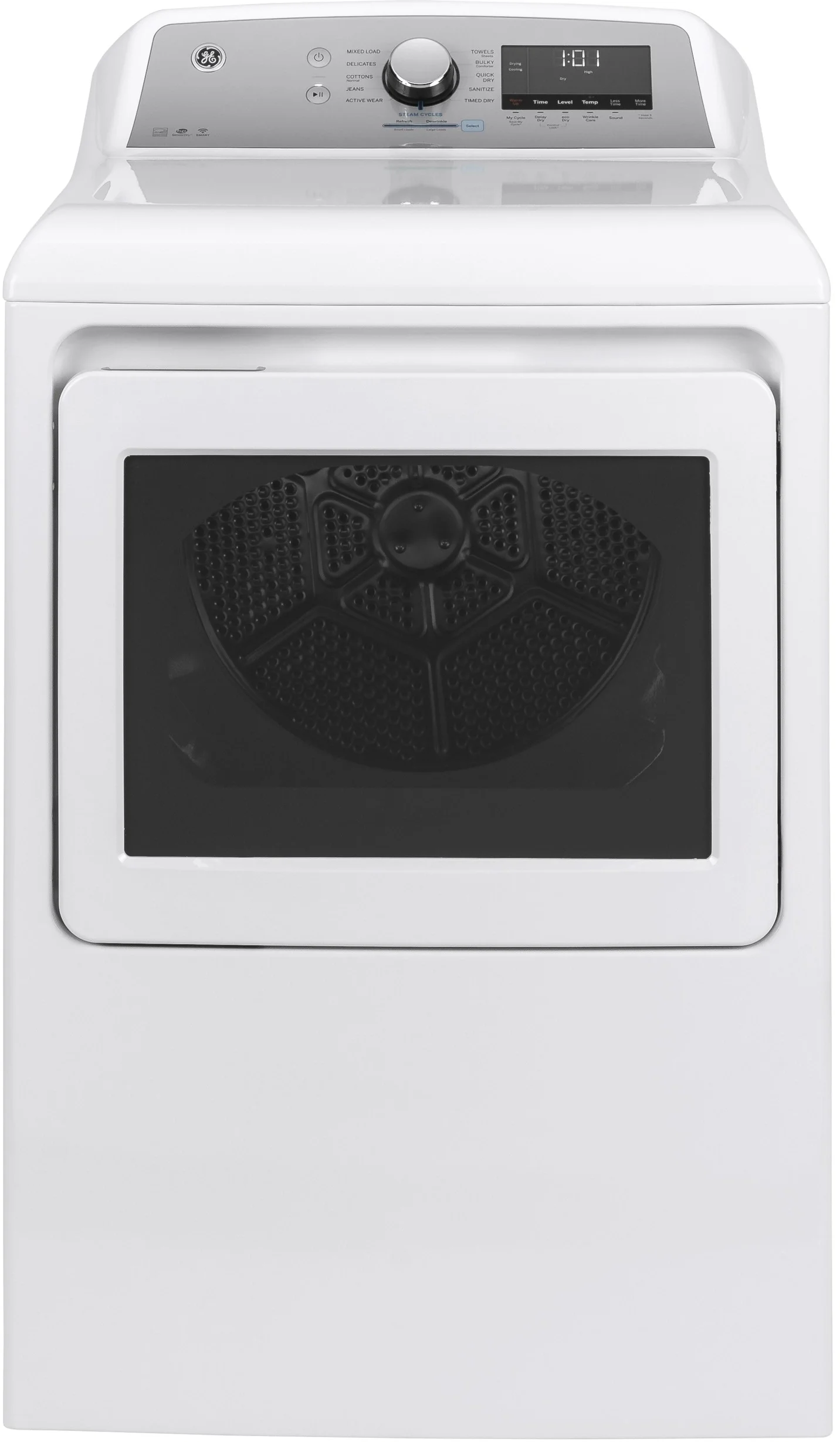 GE GTD84ECSNWS 27 Inch Electric Smart Dryer White | Plesser's Appliances