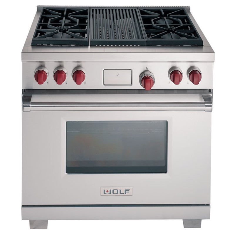 Wolf DF364CLP 36 Inch Pro-Style Dual-Fuel Range Stainless Steel ...