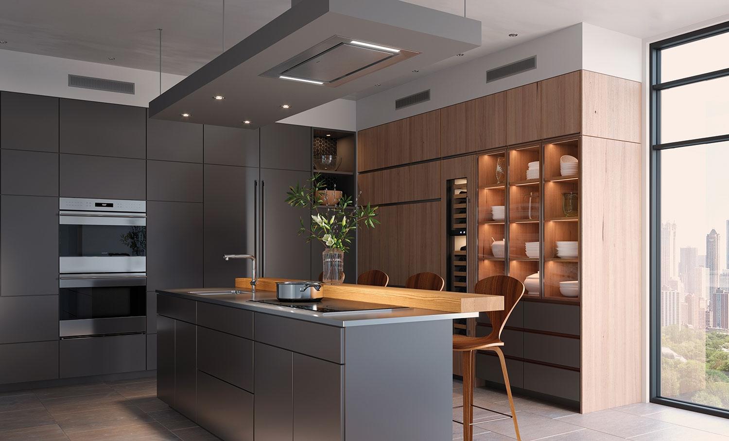 Wolf VC36S 36 Inch Ceiling-Mounted Hood Insert: Stainless Stainless ...