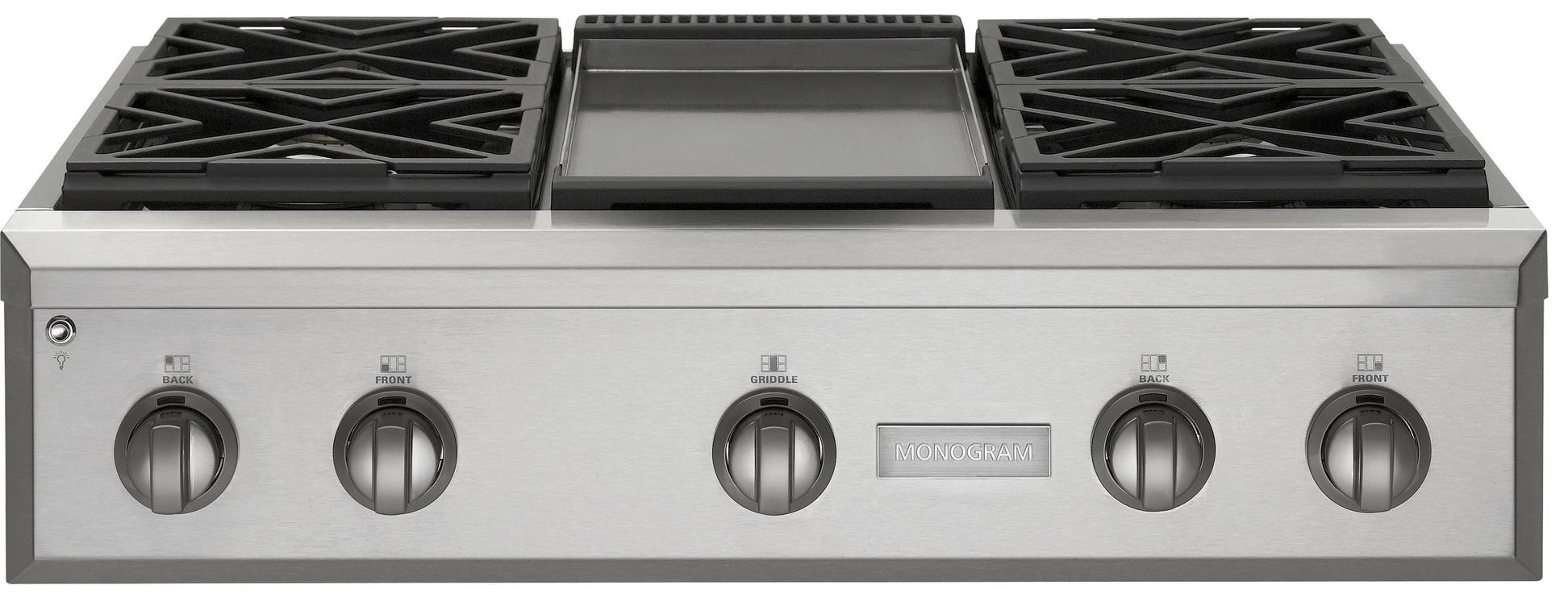 Monogram ZGU364NDPSS 36 Inch Professional Gas Rangetop Stainless Steel ...