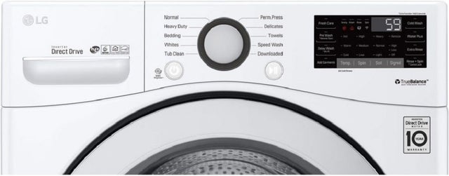 LG WM3500CW 27 Inch Front Load Washer with 6 Motion Technology: White ...