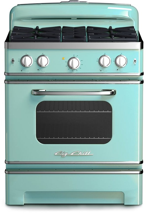 Big Chill BCR30TQLP 30 Inch Retro Gas Range: Turquiose, Liquid Propane ...