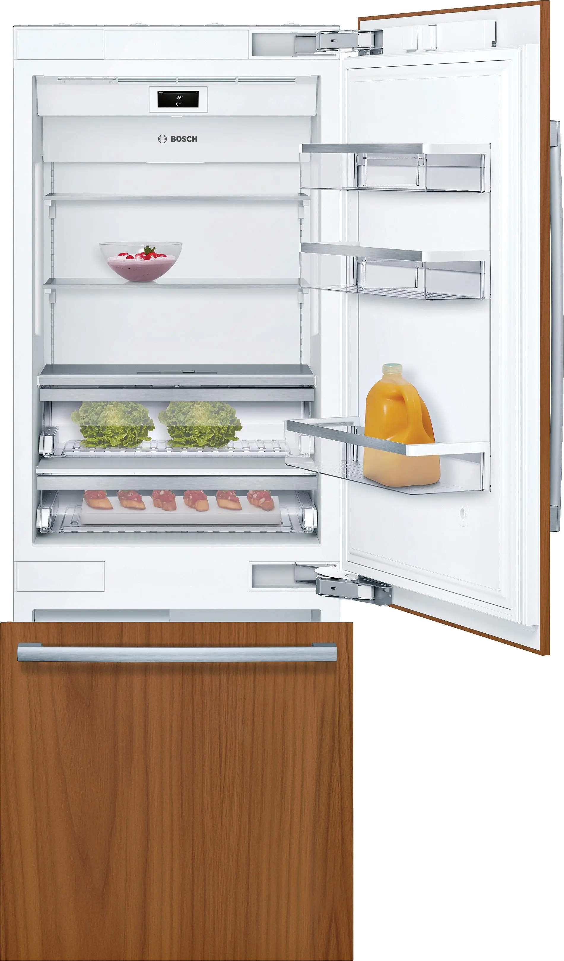 Bosch B30IB905SP 30 Inch Built-In Bottom Mount Smart Refrigerator Panel ...