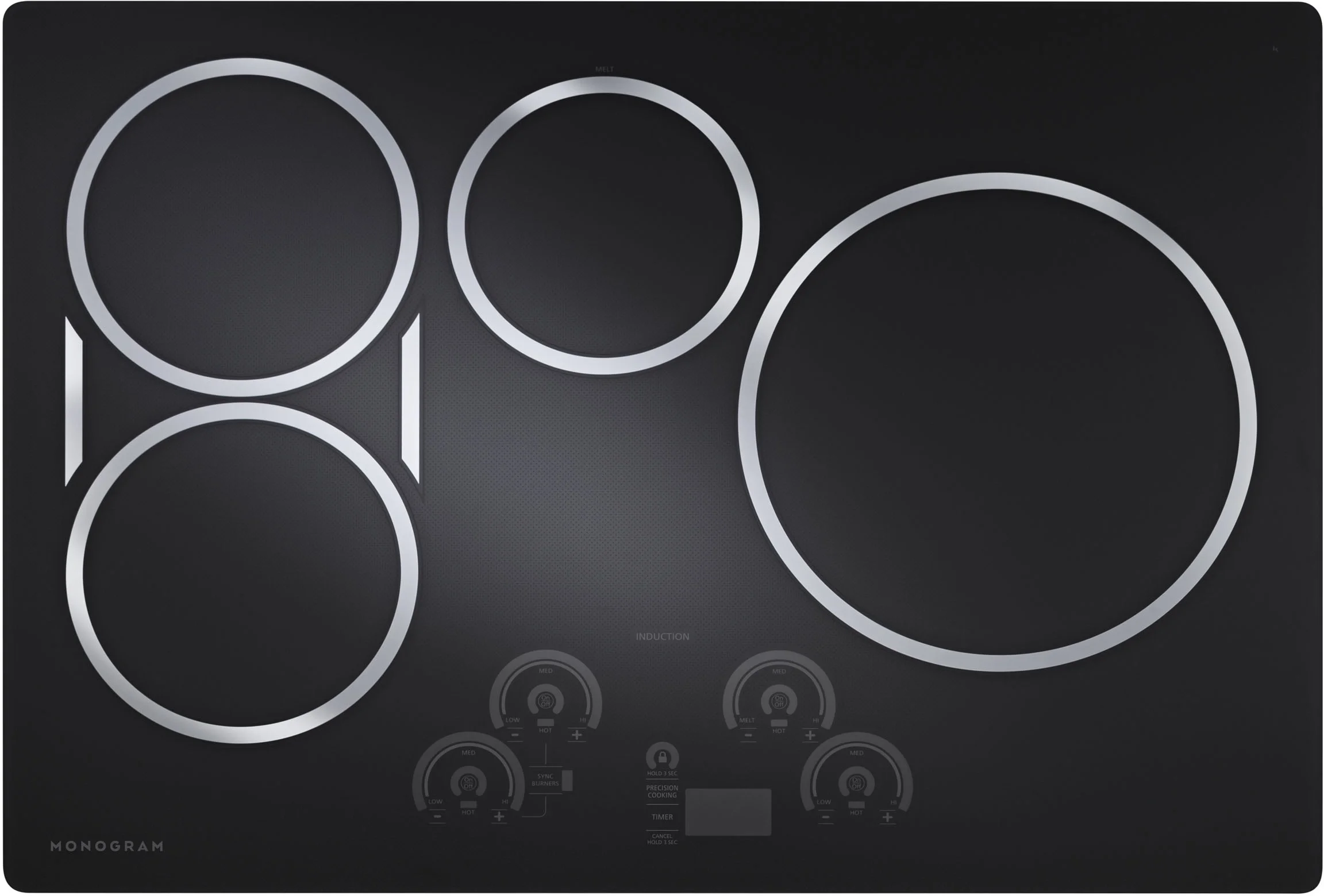 Monogram ZHU30RDPBB 30 Inch Smart Induction Cooktop with 4 Cooking ...