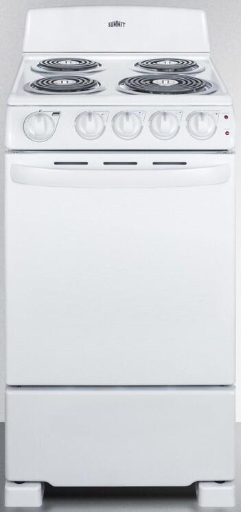 Summit RE203W 20 Inch Freestanding Electric Range with 4 Coil Elements ...