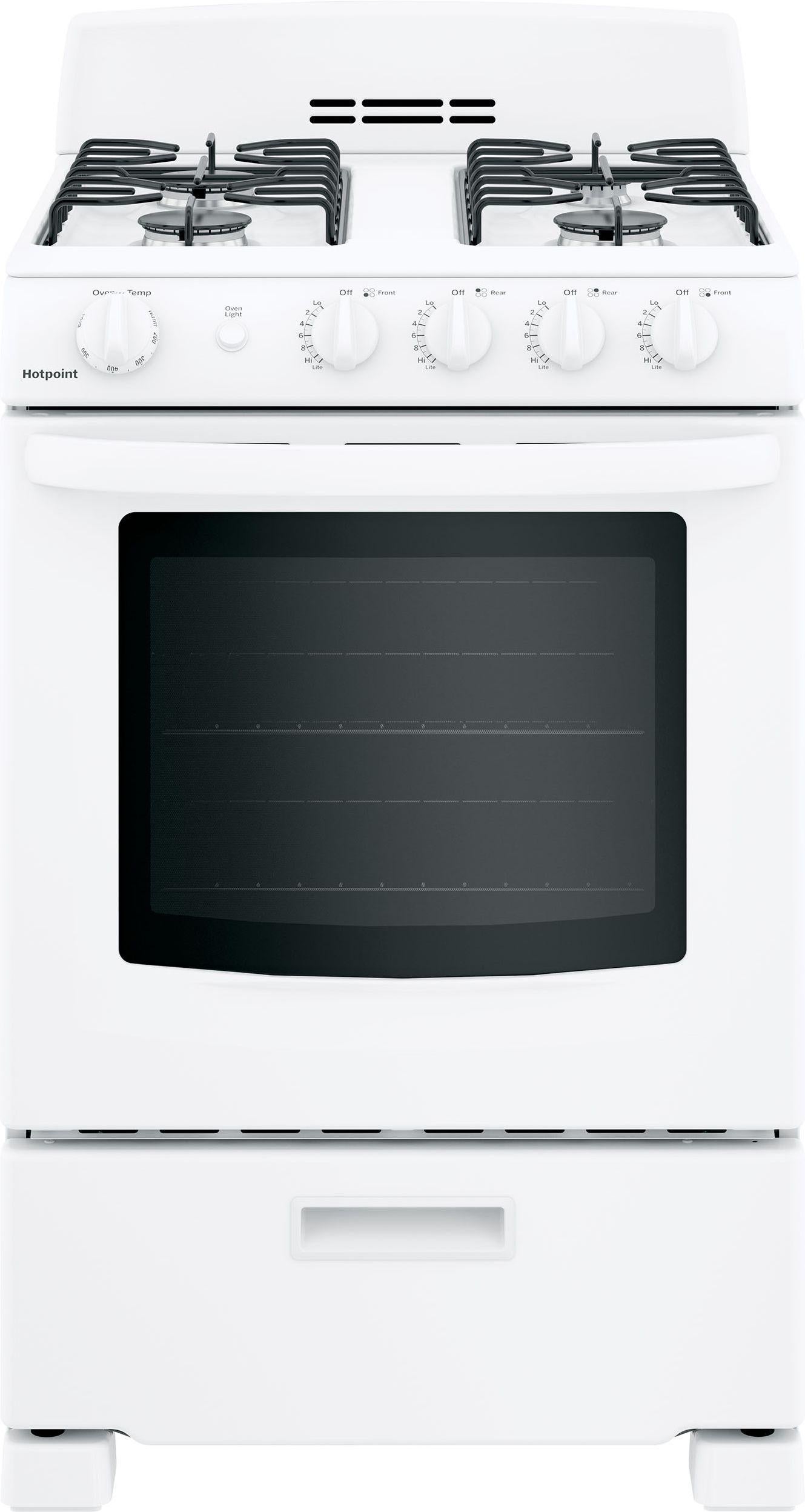 Hotpoint RGAS300DMWW 24 Inch Freestanding Gas Range White | Plesser's ...