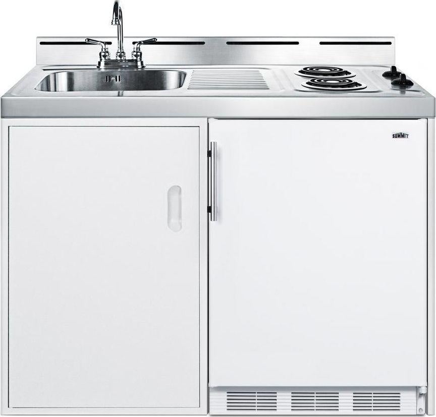 Summit C48EL1P 48 Inch Wide All-In-One Kitchenette: White, Coil ...