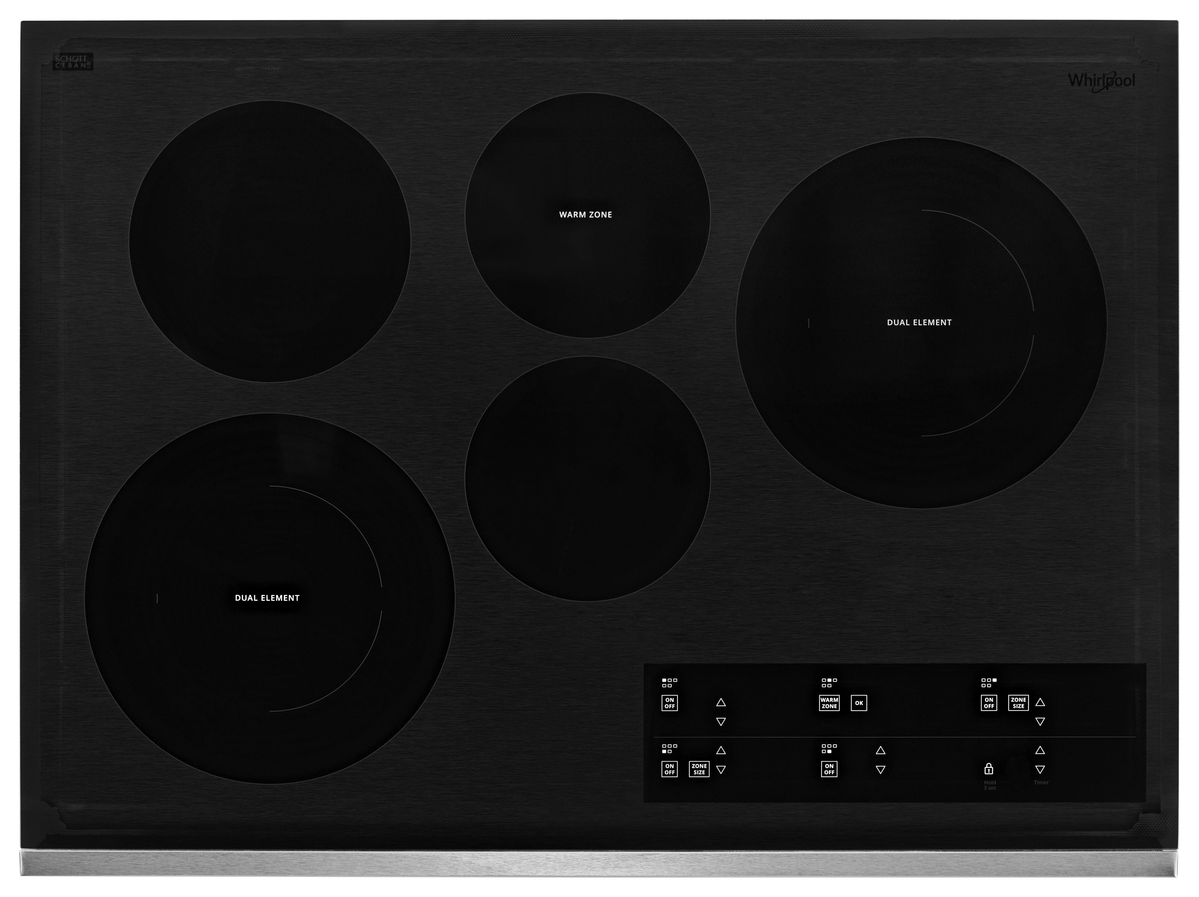 Whirlpool WCE97US0KS Ceramic Glass Electric Cooktop: Stainless Steel ...