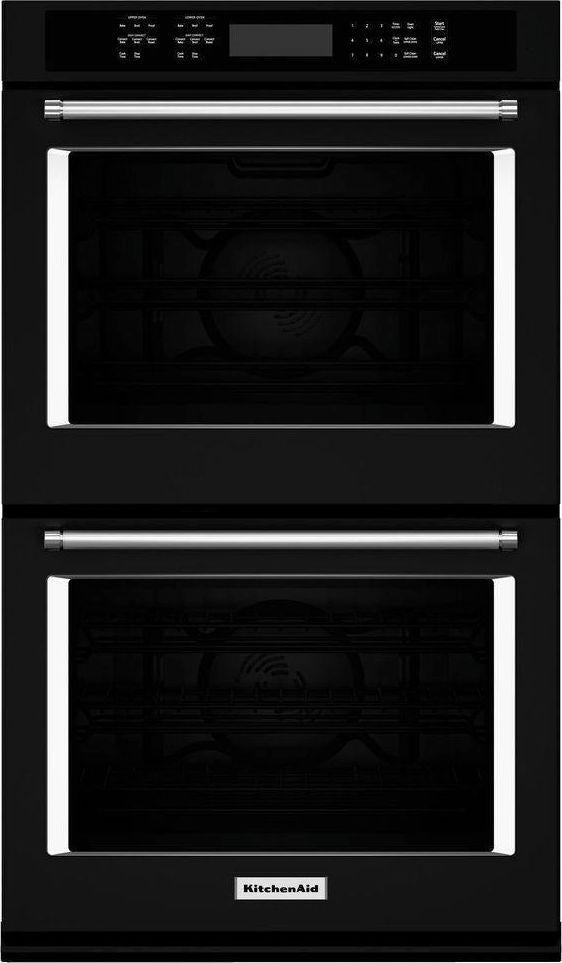 KitchenAid KODE507EBL 27 Inch Double Wall Oven Black | Plesser's Appliances