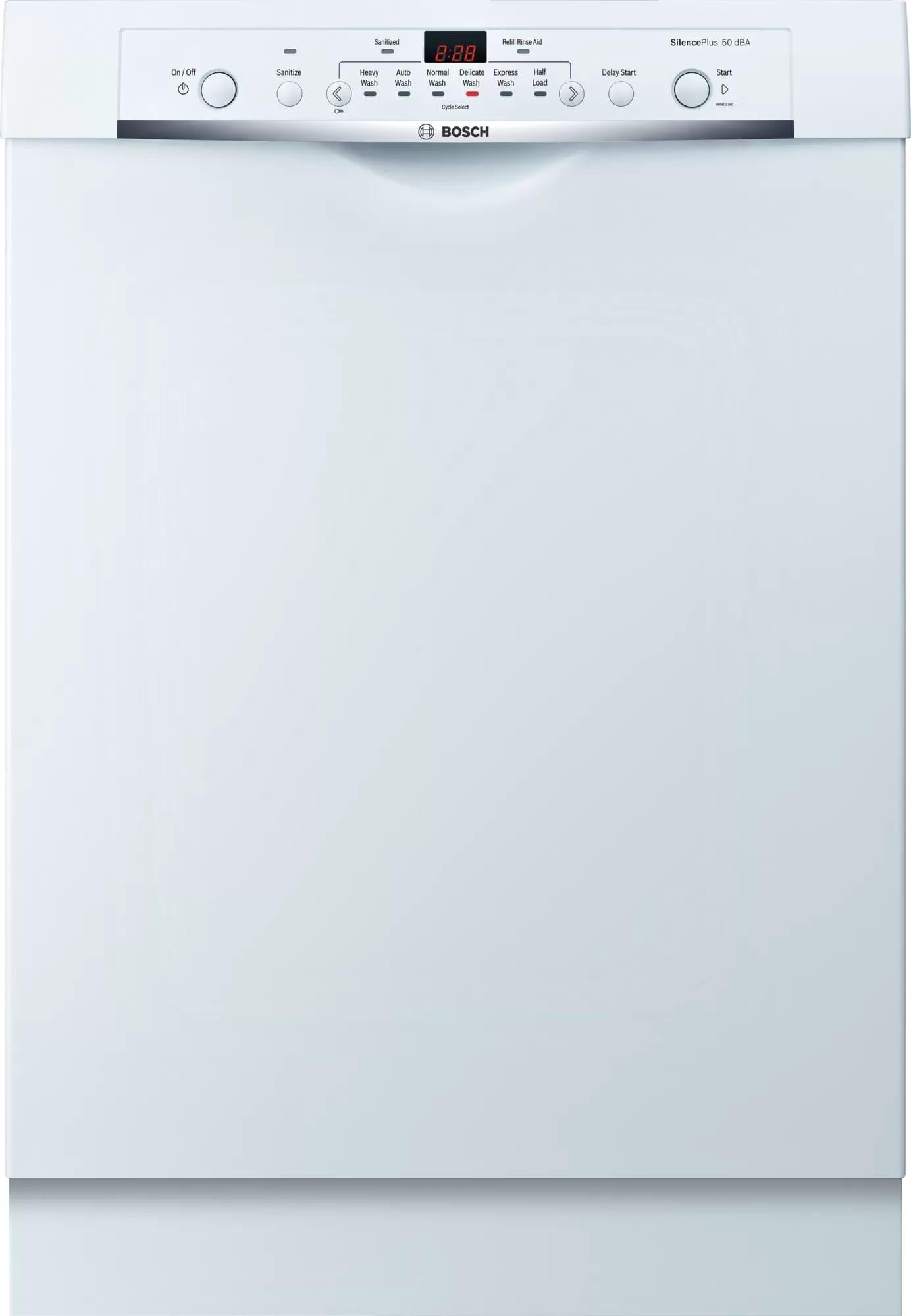Bosch SHE3AR72UC 24 Inch Built-In Recessed Handle Dishwasher White ...