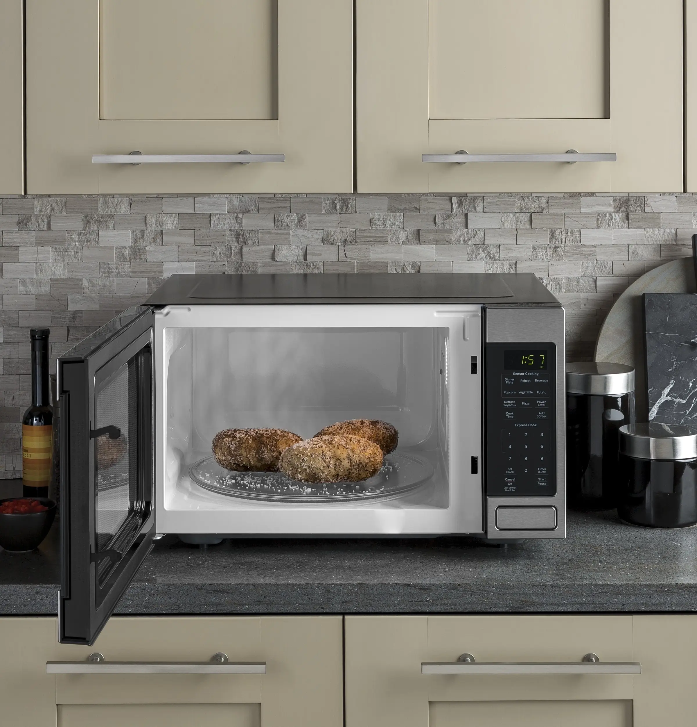 GE JES1657SMSS 22 Inch Countertop Microwave Oven: Stainless Stainless ...
