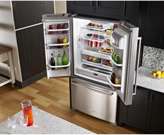 KitchenAid KRFF305ESS 36 Inch, 25 Cu. Ft. French Door Refrigerator with ...