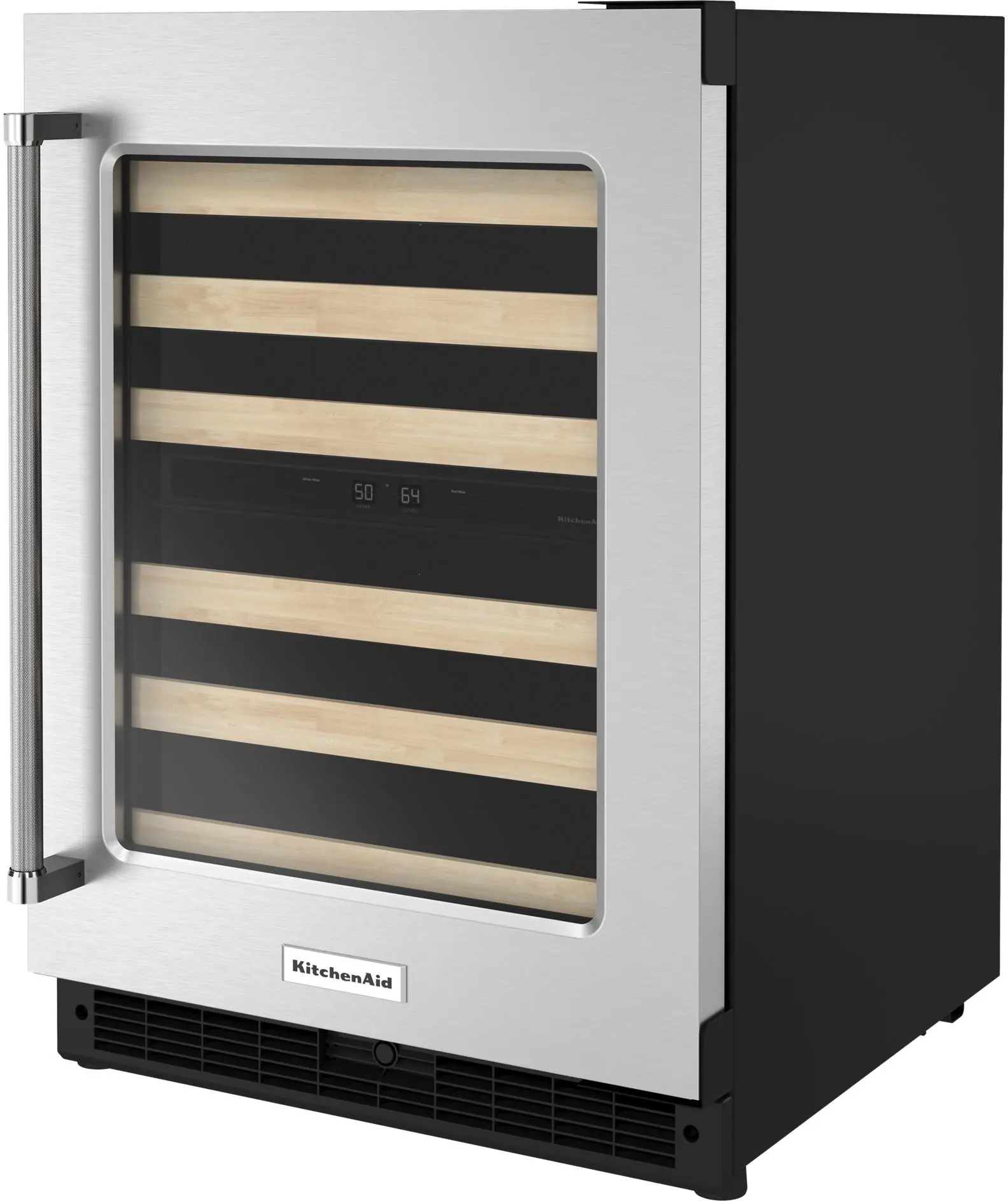 KitchenAid KUWR214KSB 24 Inch, 4.97 Cu. Ft. Undercounter Glass Door ...