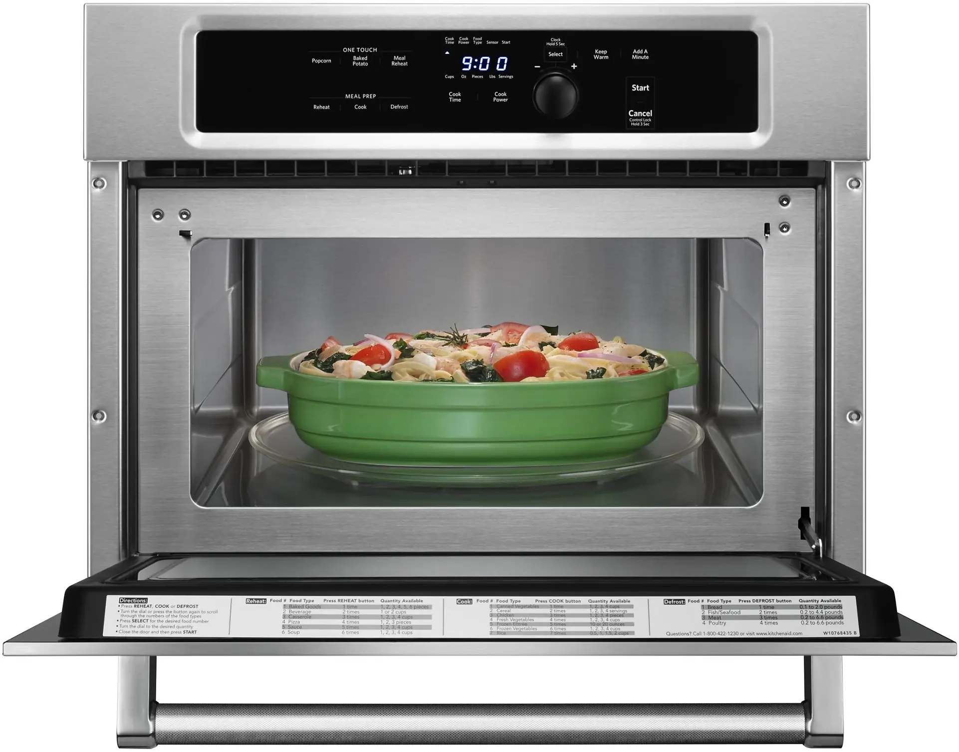 KitchenAid KMBS104ESS 24 Inch Built-In Microwave Oven Stainless Steel ...