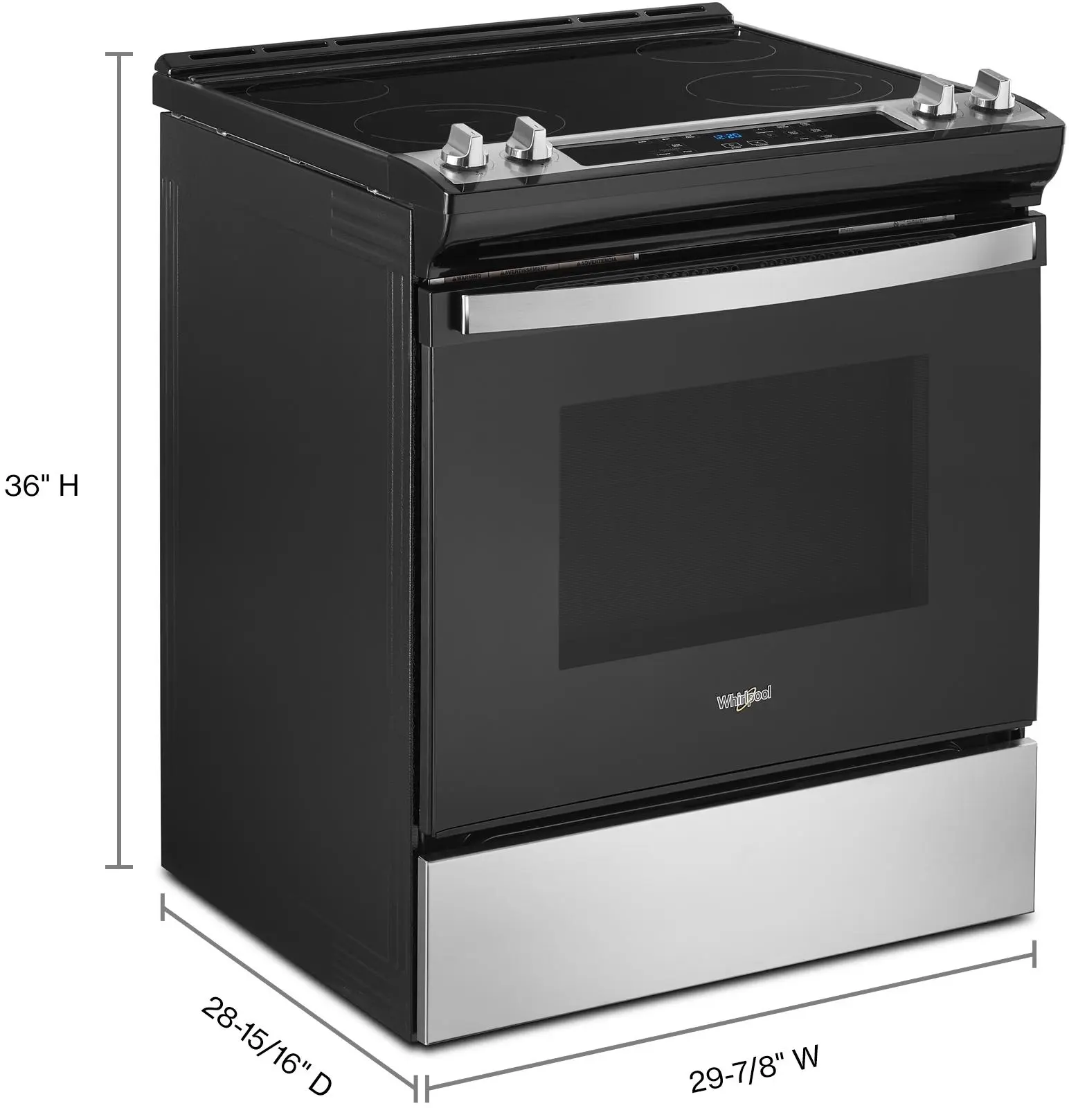 Whirlpool WEE515S0LS 30" Electric Full Depth Slide In Range Stainless ...