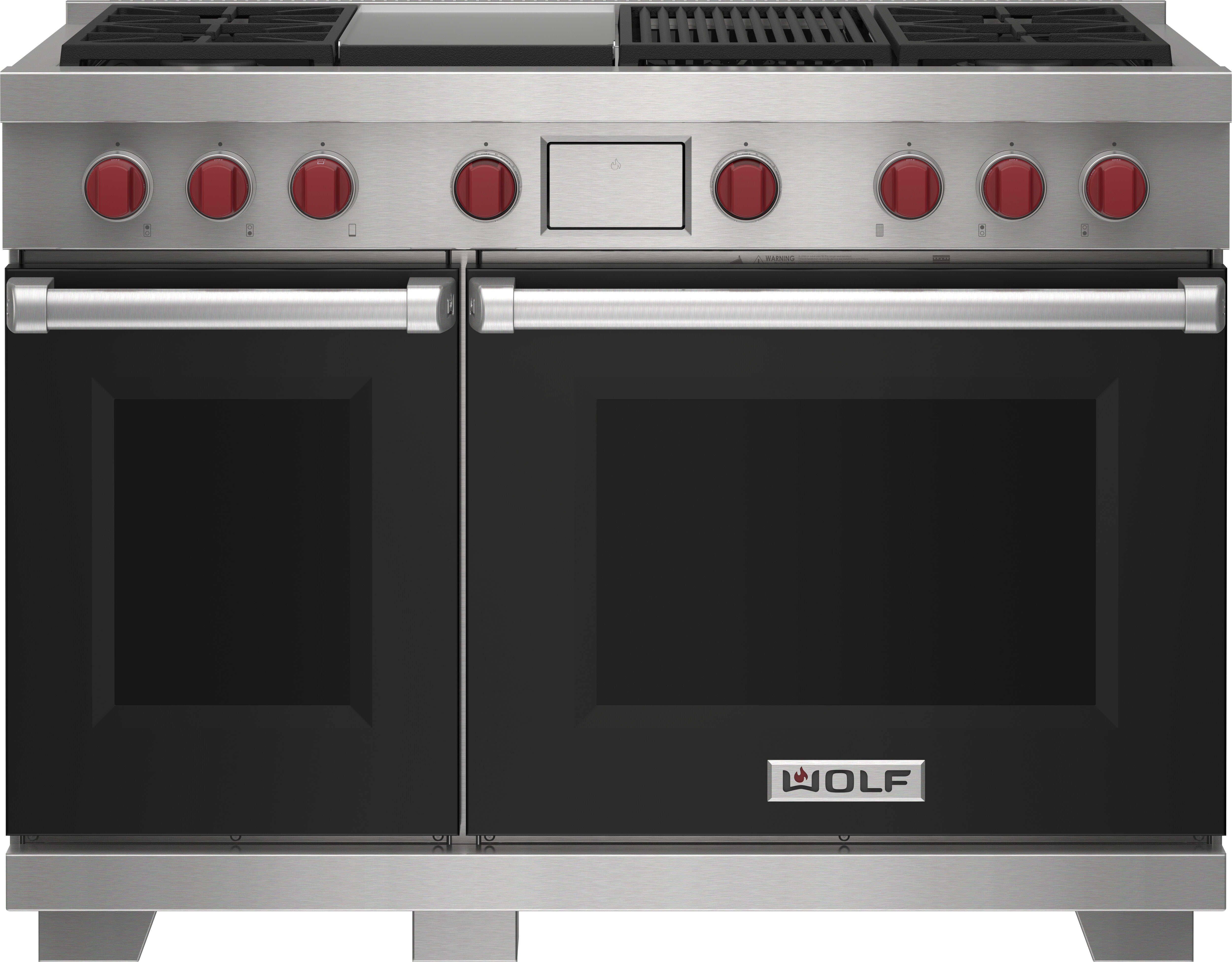 Wolf DF48450CGBKPLP 48 Inch Freestanding Dual Fuel Range with 4 Sealed ...